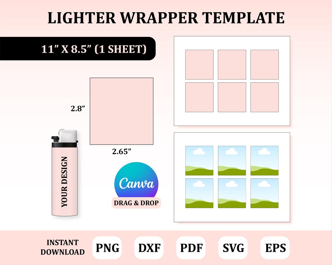 Lighter Wrapper Template, Lighter Wrapper Svg, Lighter Label Template ...