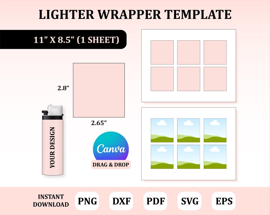 Lighter Wrapper Template, Lighter Wrapper Svg, Lighter Label Template ...