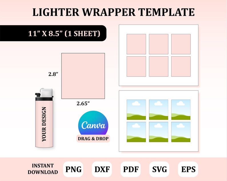 Lighter Wrapper Template, Lighter Wrapper Svg, Lighter Label Template ...
