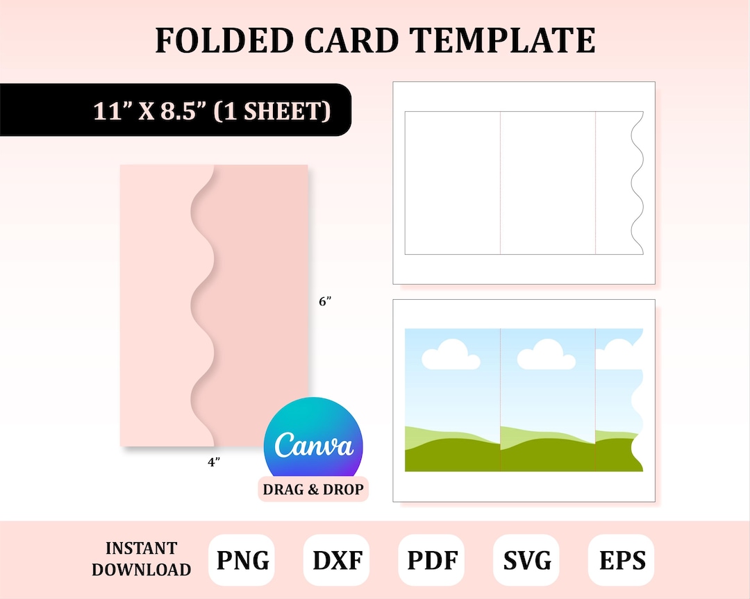 Folded Card Template, Greeting Card Template, Wedding Card Template ...