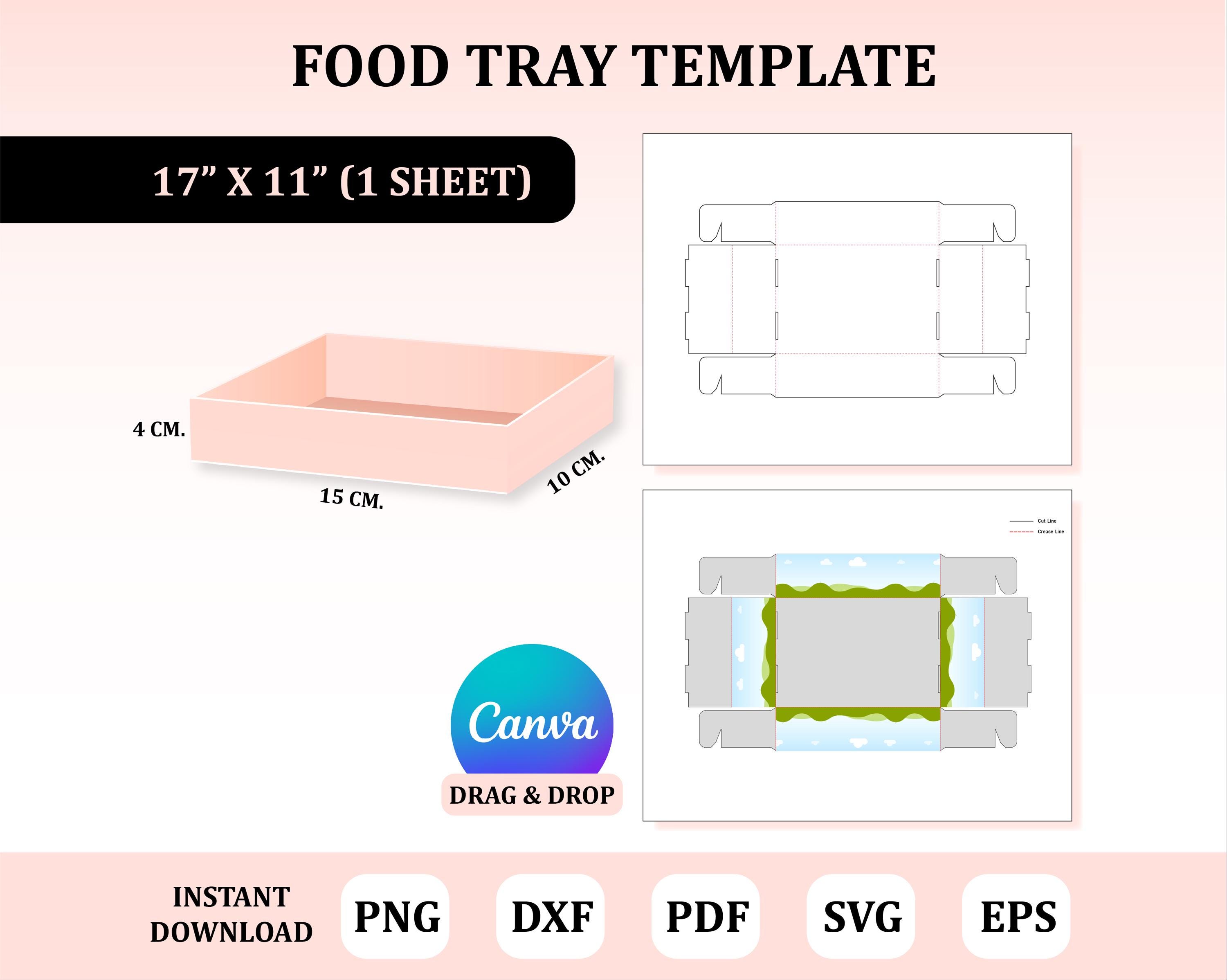 Food Tray Template, Food Tray Box Svg, Food Tray for Party , Tray ...