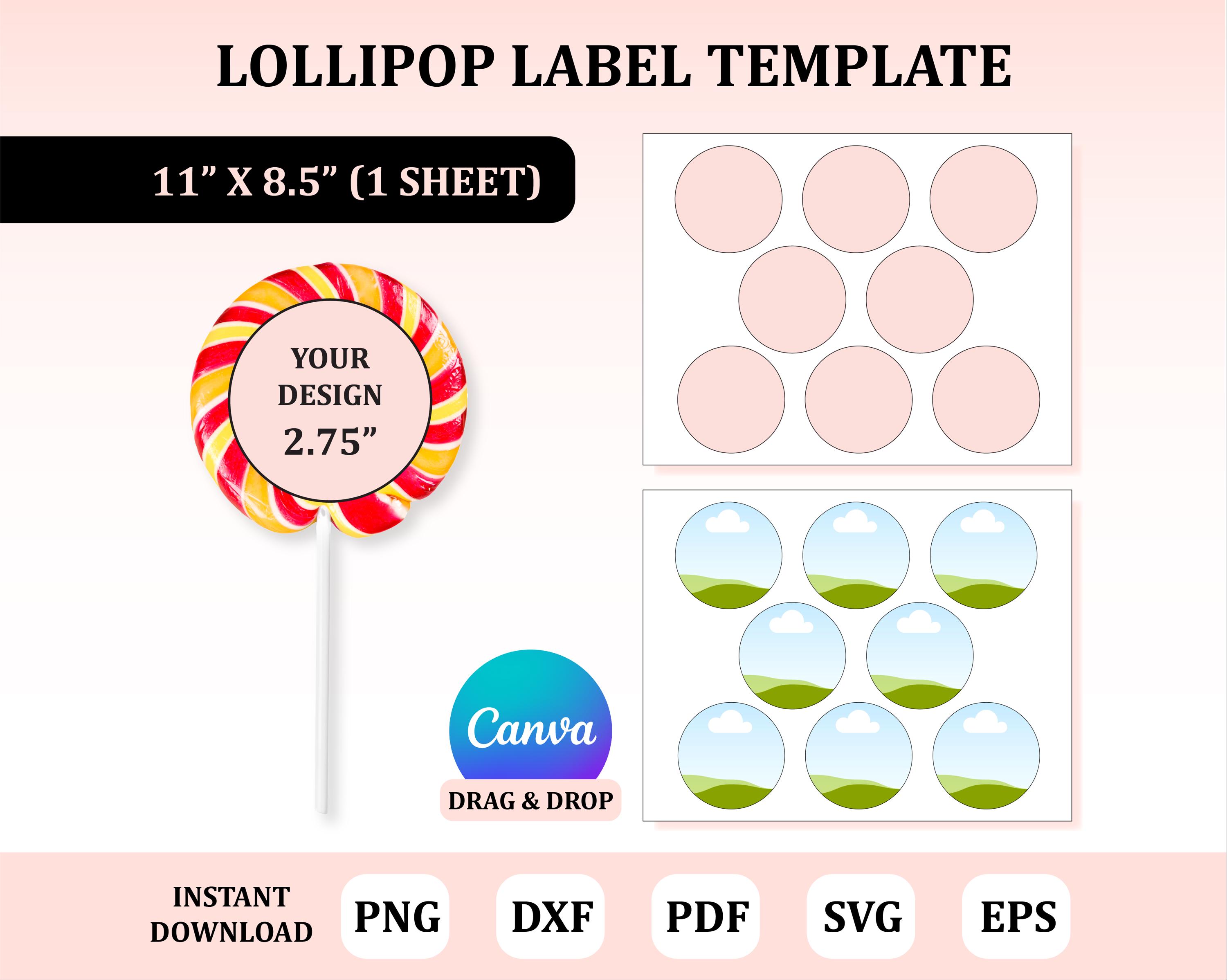 Lollipop Label Template, Lollipop Label, Lollipop Sticker, Lollipop ...