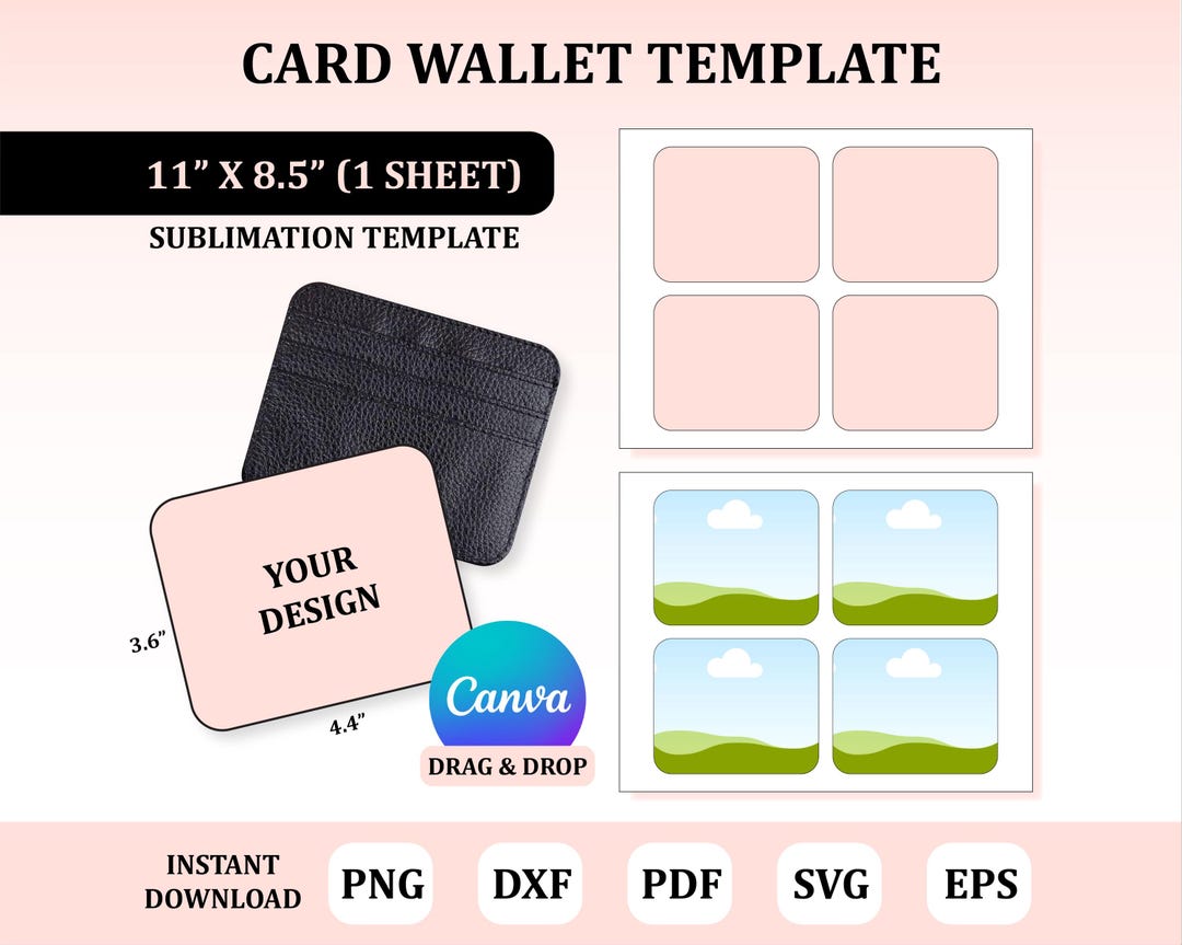 Card Wallet Template, Wallet Sublimation, Card Bag Sublimation, Wallet ...