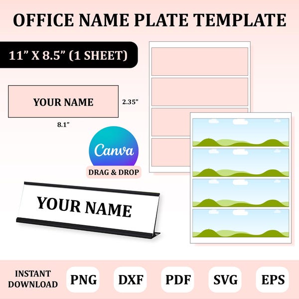Name Tag Pink Design - Etsy