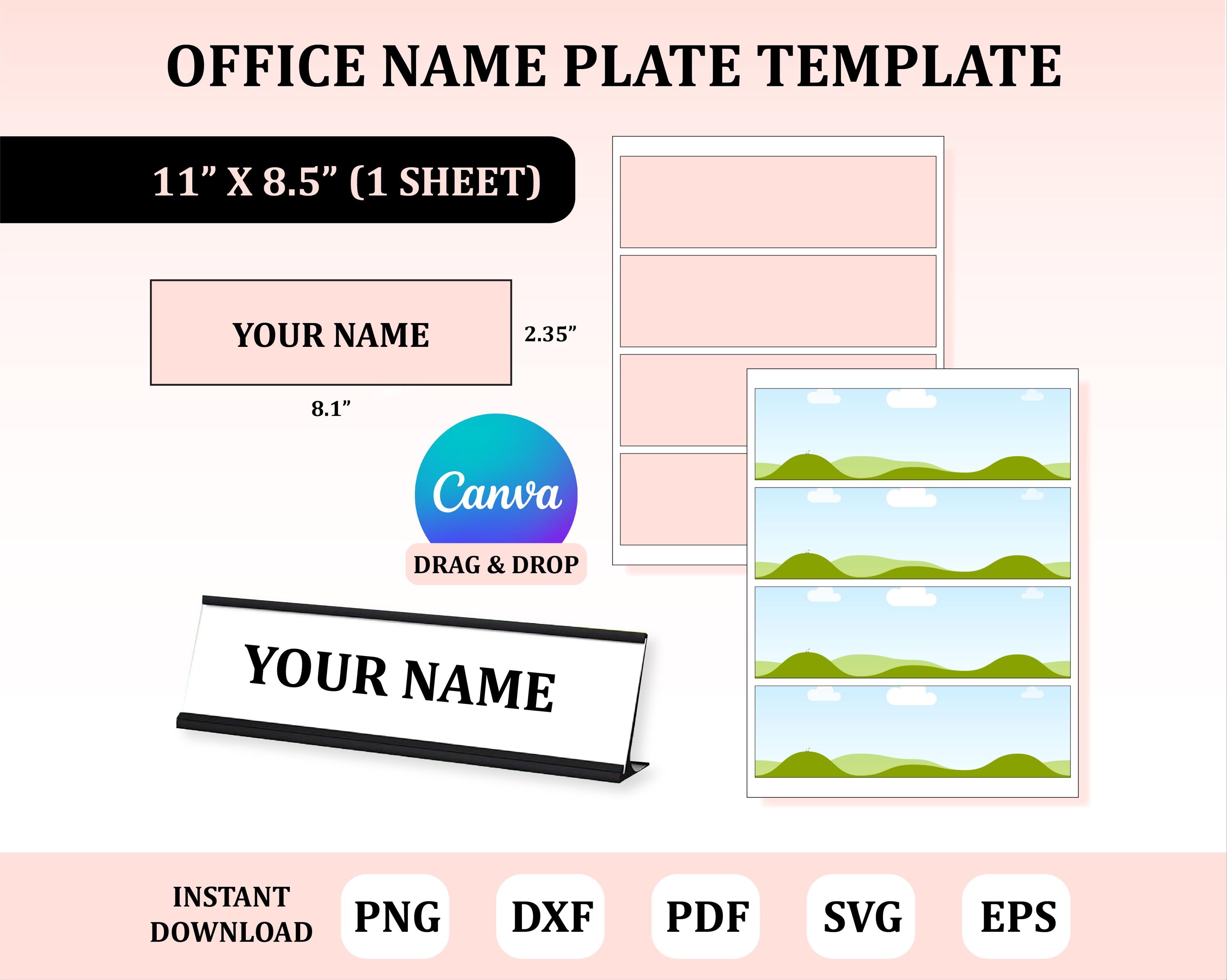 Office Name Plate Template, Office Name Plate Svg , Office Name Plate ...