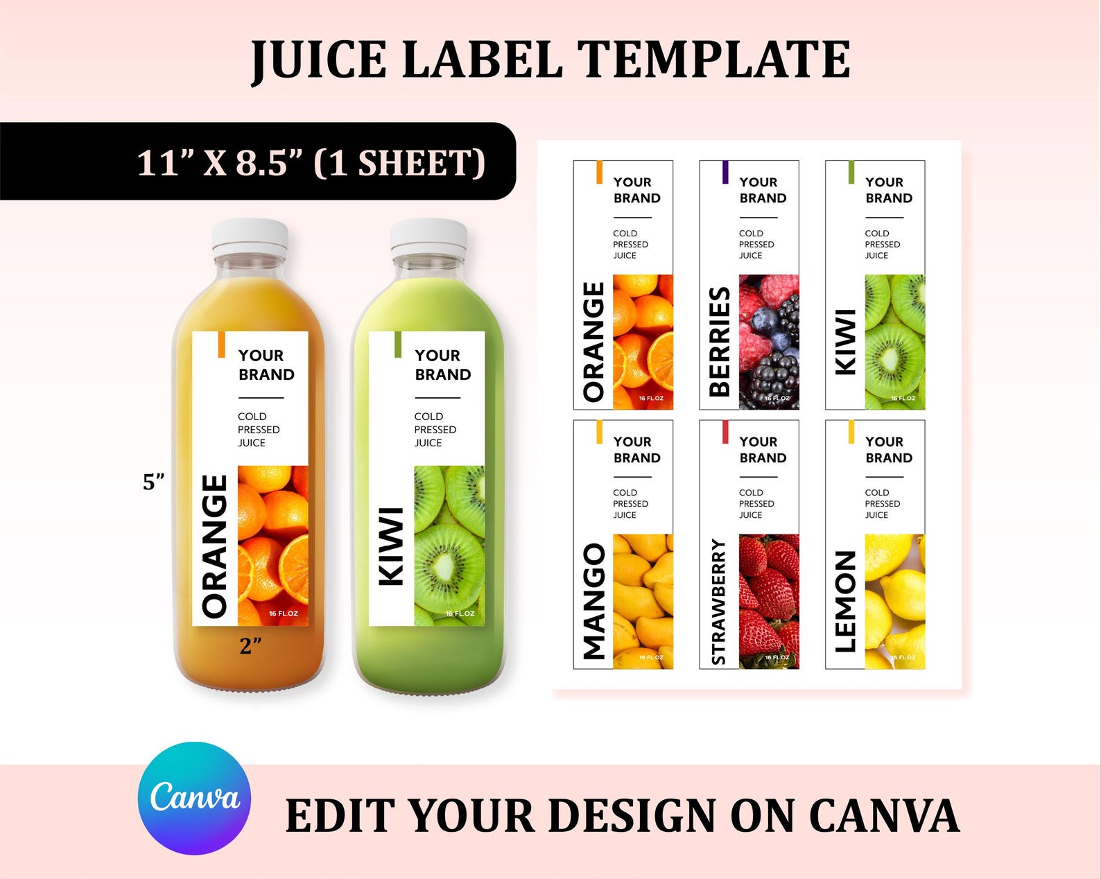 Juice Label, Juice Label Template, Juice Label Design, Juice Label ...