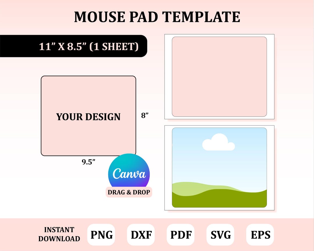 Mouse Pad Template, Mouse Pad Svg, Mouse Pad Sublimation, Sublimation ...