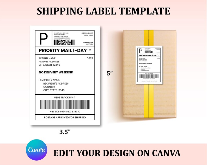 Shipping Label Template, Fake Shipping Label, Shipping Sticker Template ...