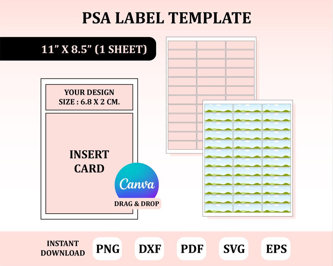 Psa Label Template, Trading Card Label Template, Psa Card Label ...