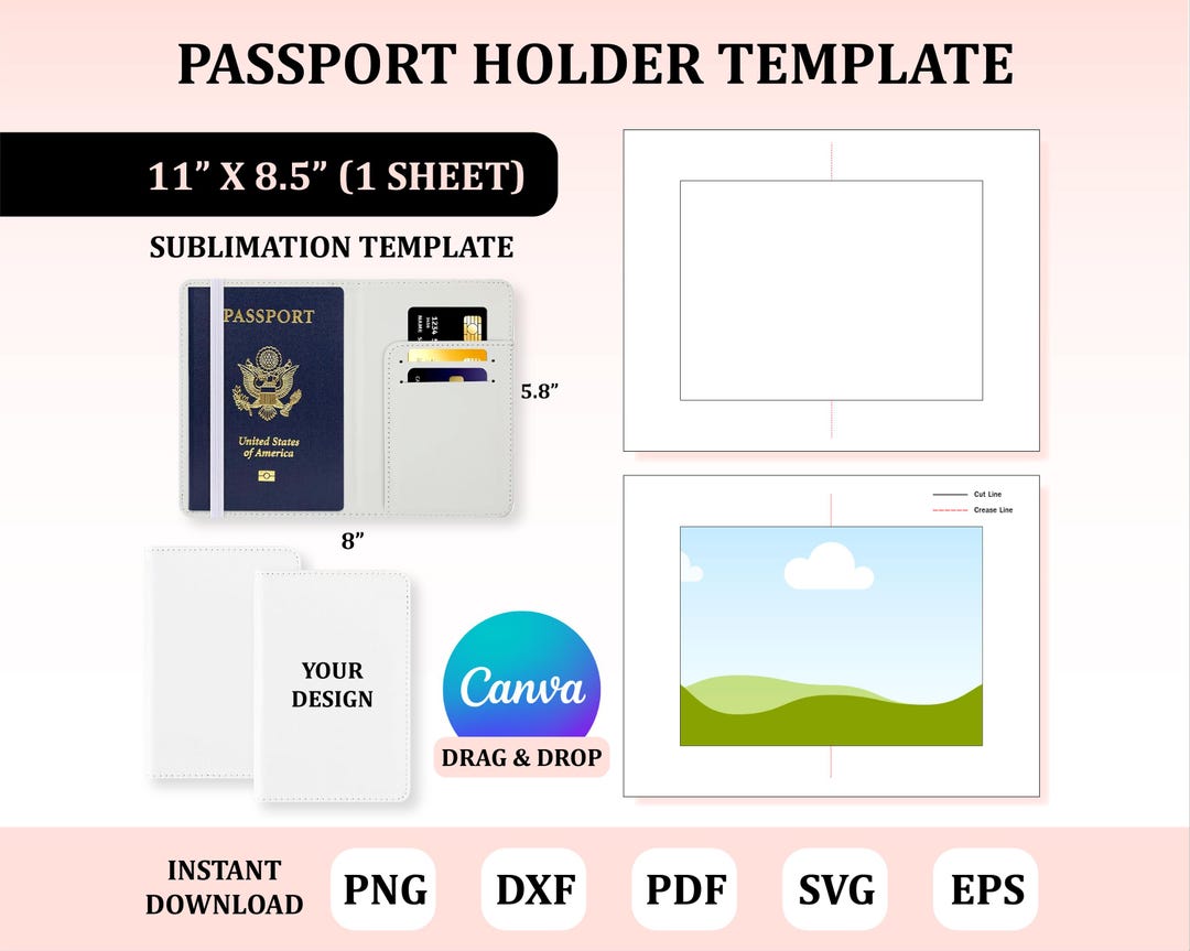 Passport Holder Cover Template, Passport Holder Template, Passport ...