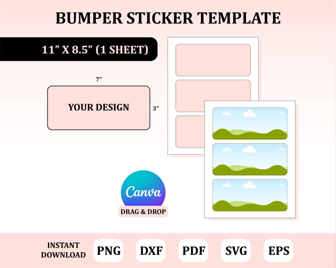 Bumper Sticker Template, Bumper Sticker Svg, Diy Bumper Sticker, Custom ...