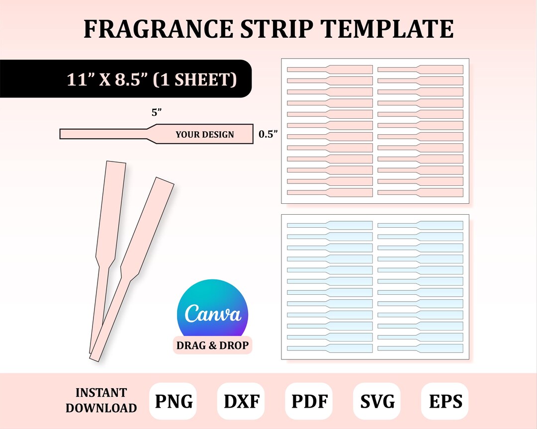 Fragrance Strip Template: Scent Tester (digital Download) - Etsy