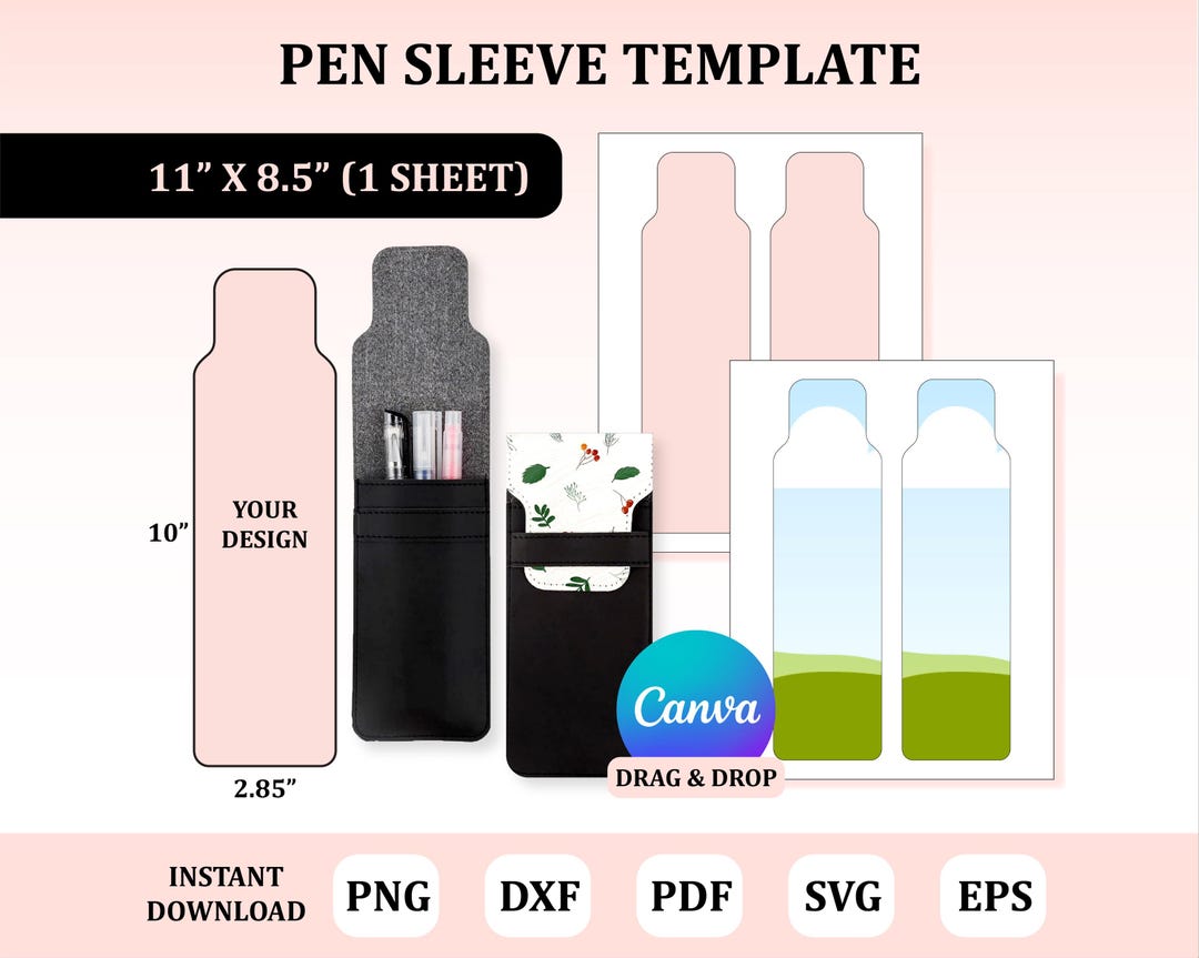 Pen Sleeve Template, Pen Sleeve Sublimation , Sleeve Leather ...