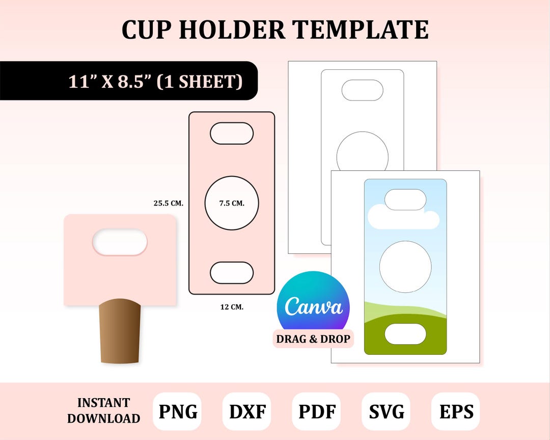 Cup Holder Template, Coffee Cup Holder Template : Custom Cup Holder ...