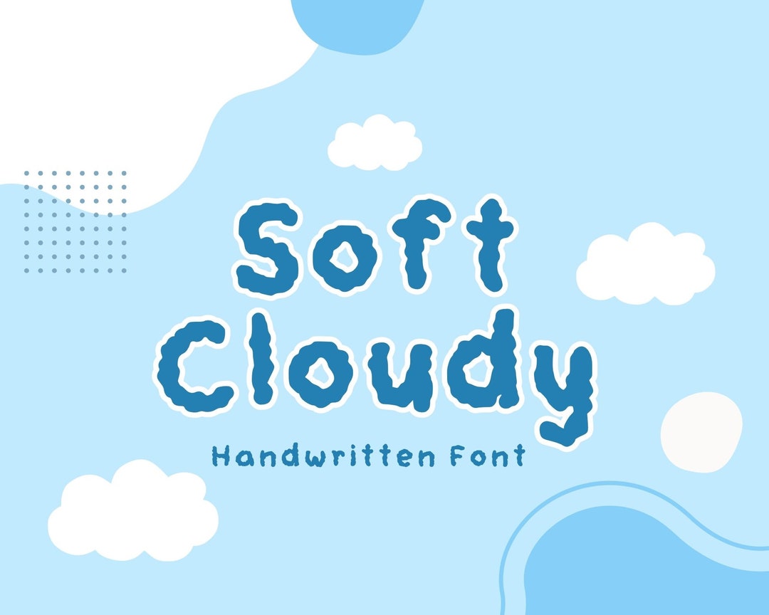Cloudy Font, Cute Font, Handwritten Font, Handwriting Font, Goodnotes ...