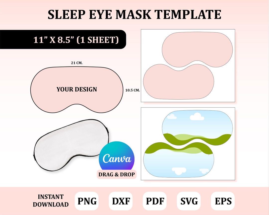 Sleep Eye Mask Template, Sleep Eye Mask Sublimation, Sleep Eye Mask Svg ...