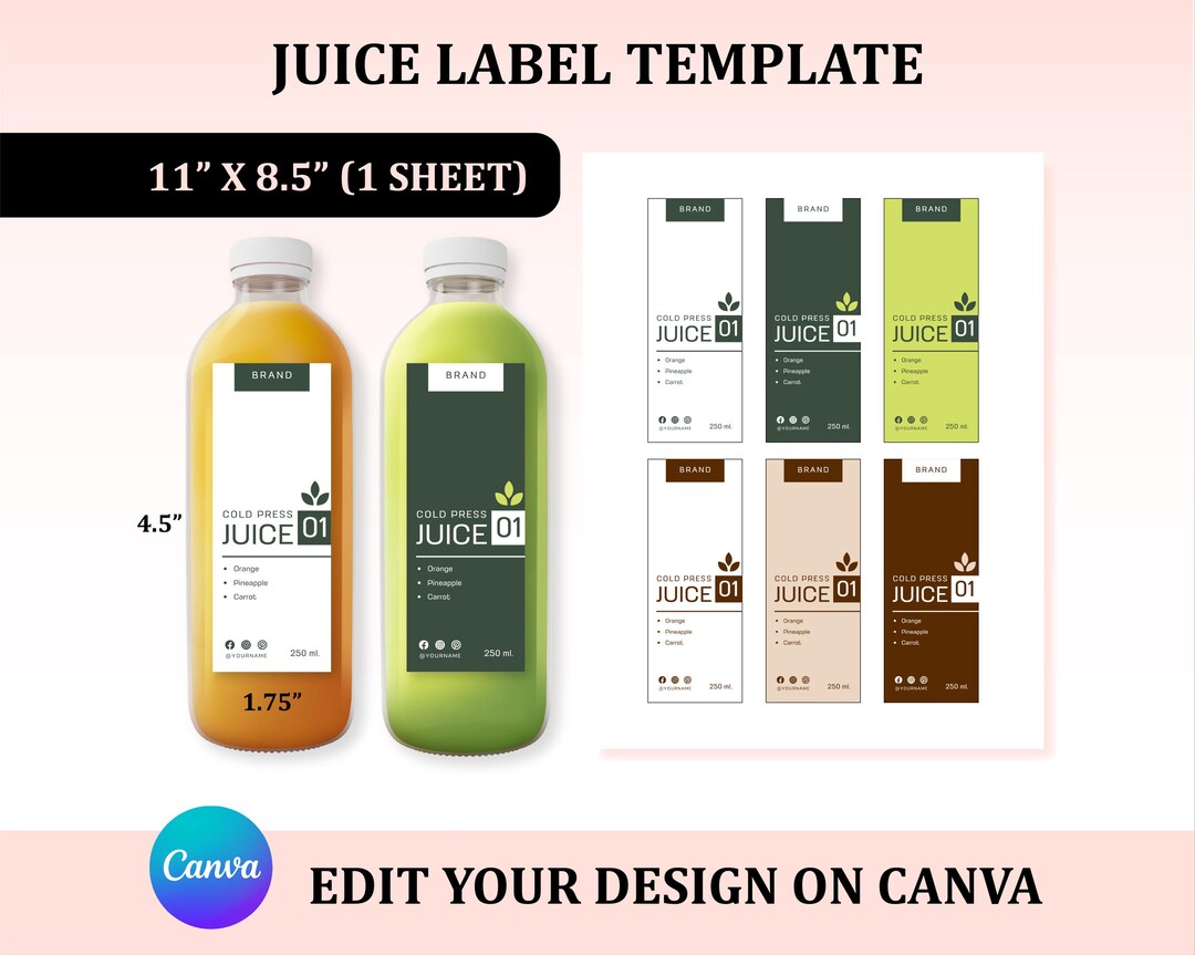 Juice Label, Juice Label Template, Juice Label Design, Juice Label ...