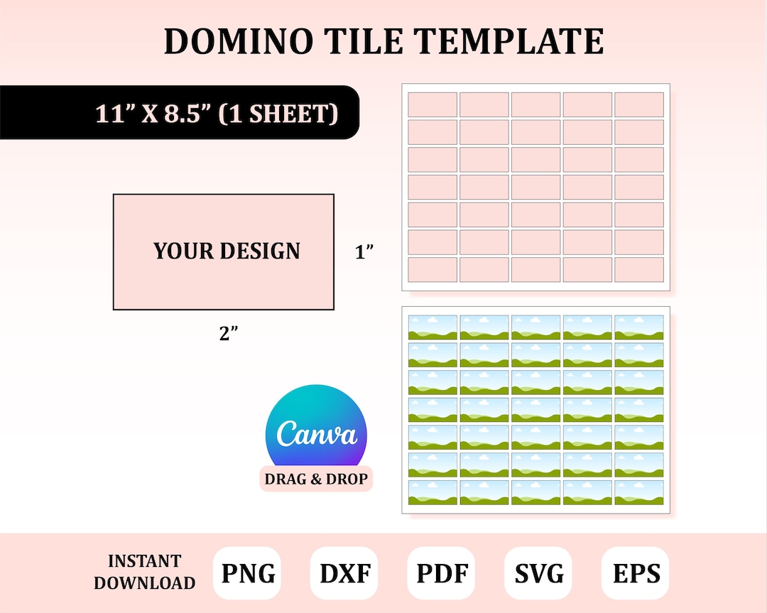 Domino Tile Template, Domino Template, Bulk Dominoes Template, Domino ...