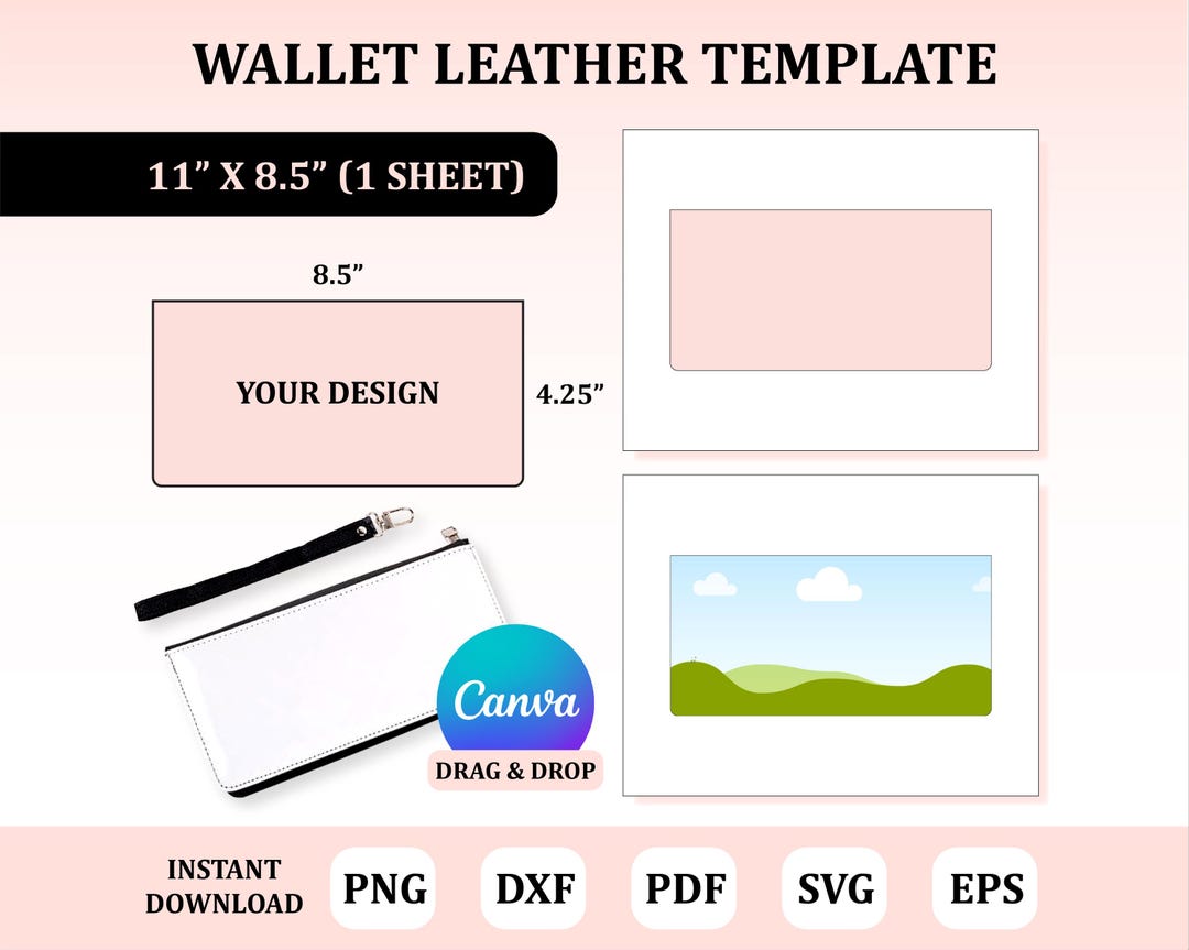Wallet Leather Template, Wallet Leather Svg, Purse Sublimation, Wallet ...