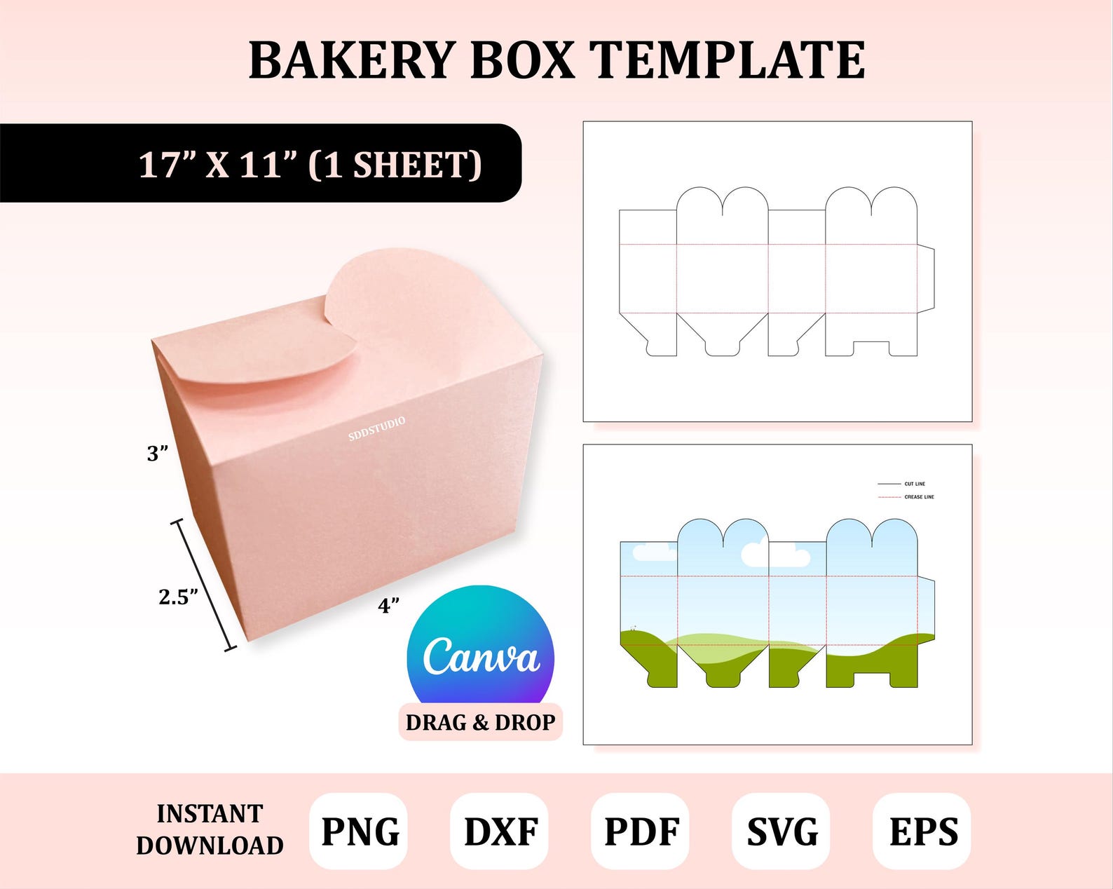 Bakery Box Template, Cookies Bakery Box Template, Box Template, Box ...