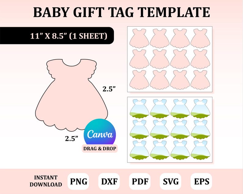 Baby Gift Tag Template, Gift Tag Svg, Baby Shower Gift Tag, Baby Shower ...