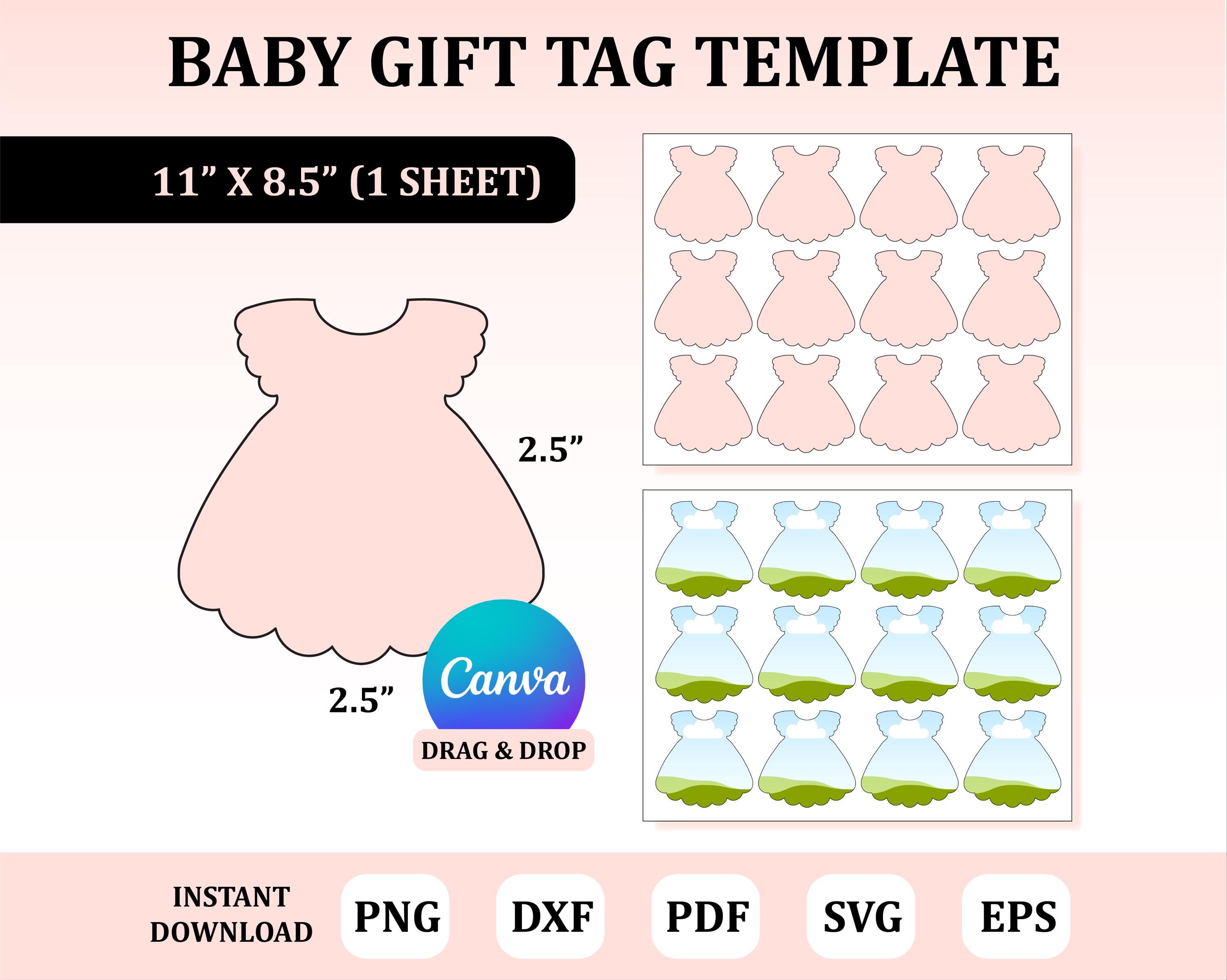 Baby Gift Tag Template, Gift Tag Svg, Baby Shower Gift Tag, Baby Shower ...
