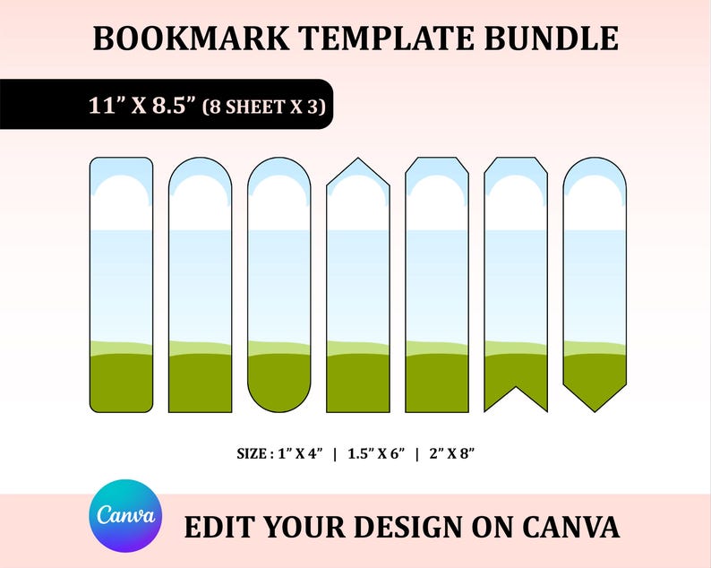 Bookmark Template Bundle: Editable Canva Design (digital Download) - Etsy