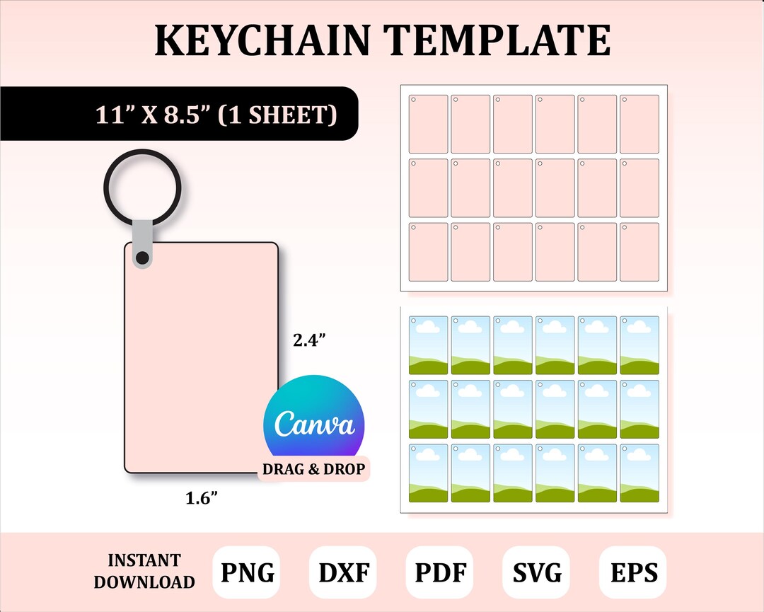 Keychain Template, Keychain Svg , Keychain Sublimation, Keychain ...