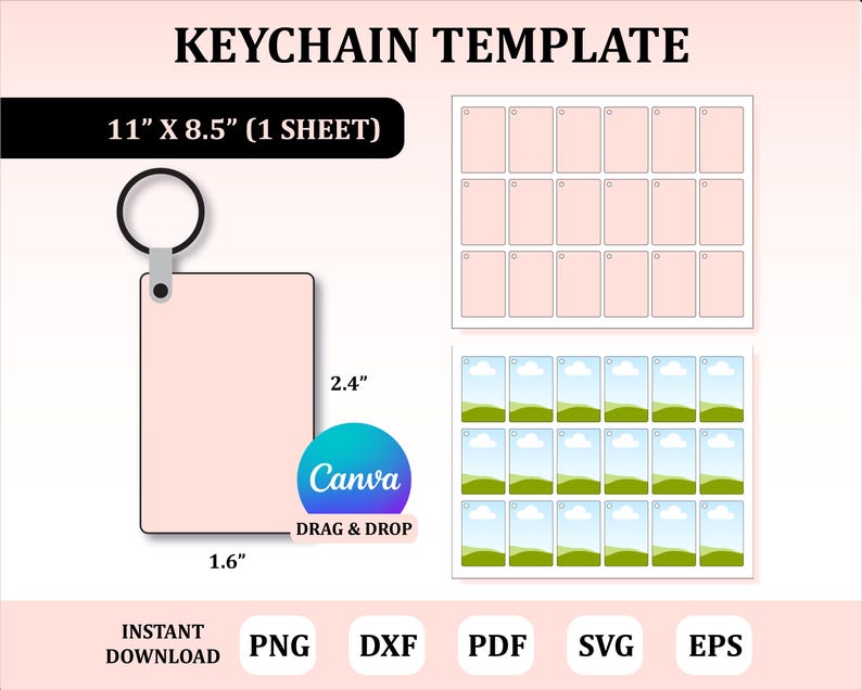 Keychain Template, Keychain Svg , Keychain Sublimation, Keychain ...
