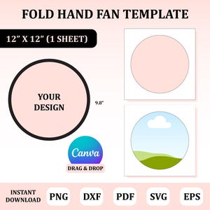 Fold Hand Fan Template, Fan Template, Wedding Fan Template, Church Fan ...