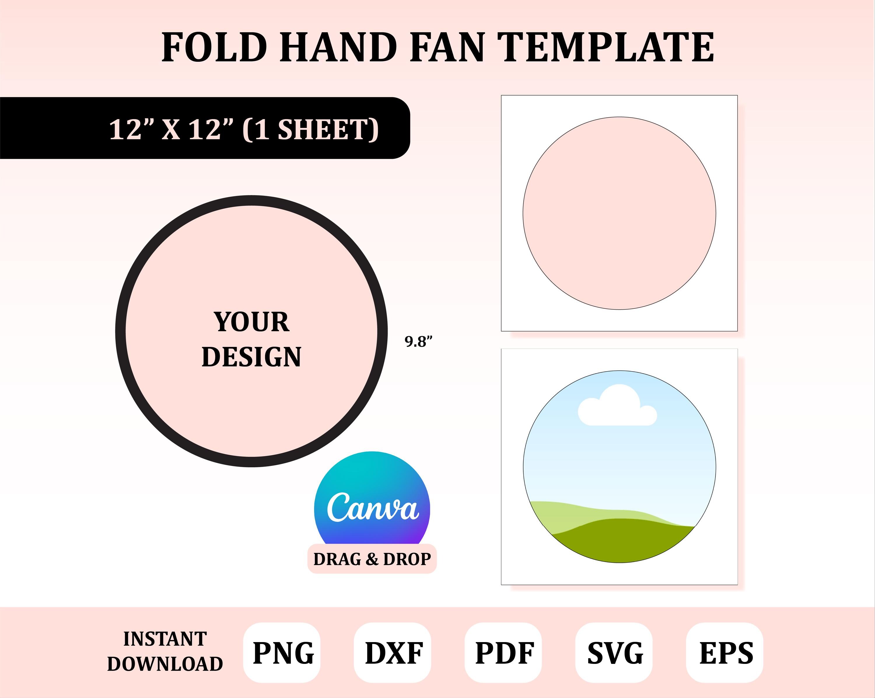 Fold Hand Fan Template, Fan Template, Wedding Fan Template, Church Fan ...