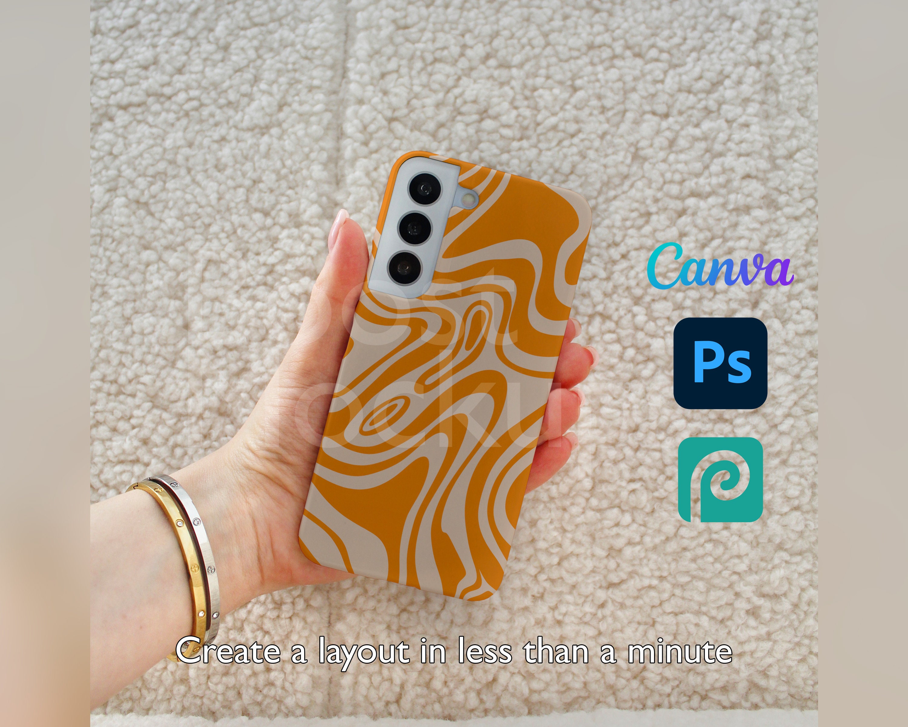 Samsung Snap Phone Case Mockup PSD PNG Canva Photoshop Photopea Files ...