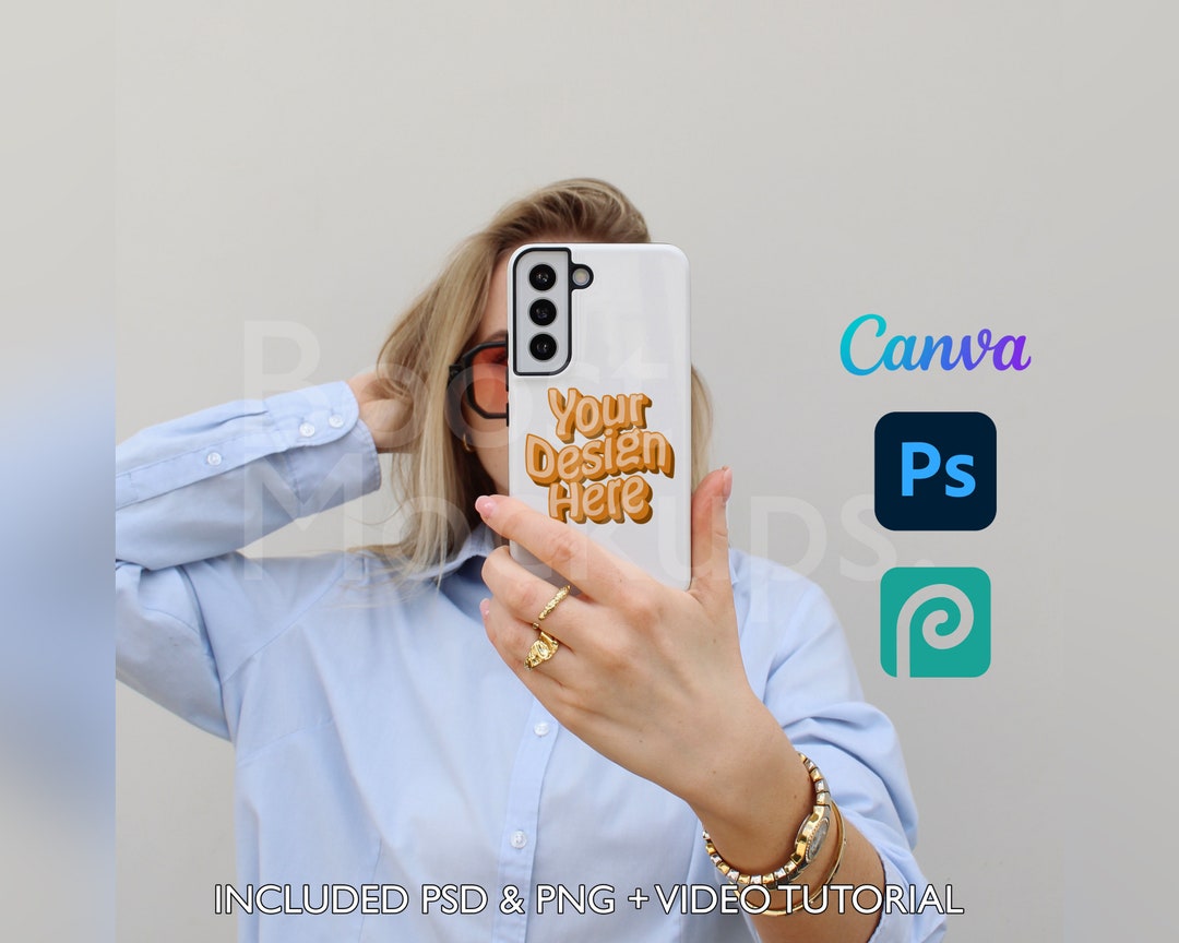 Samsung Tough Phone Case Mockup PSD PNG Canva Photoshop Photopea Files ...
