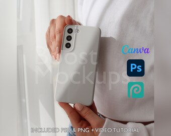 Samsung Snap Phone Case Mockup PSD PNG Canva Photoshop Photopea Files ...