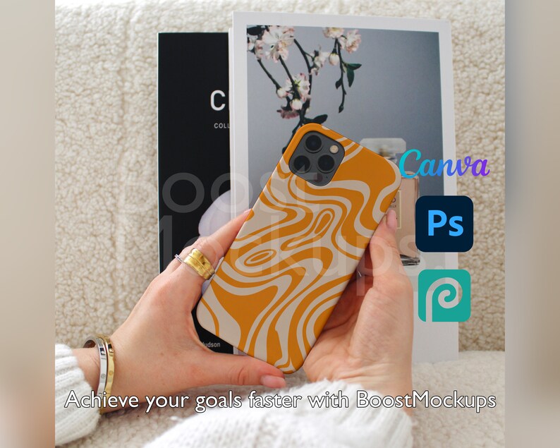 IPhone Snap Phone Case Mockup PSD PNG Canva Photoshop Photopea Files ...