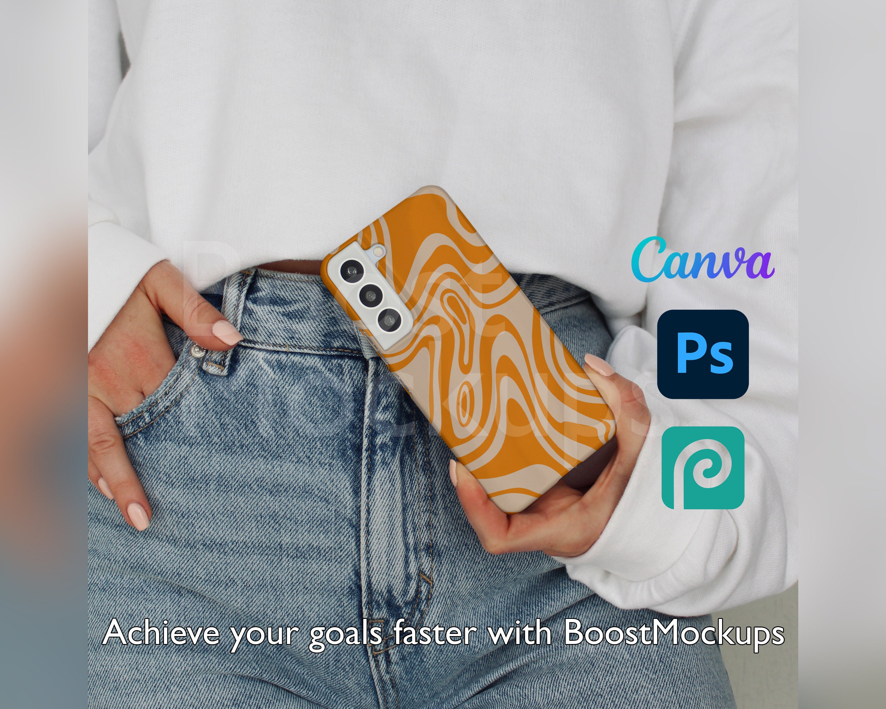 Samsung Snap Phone Case Mockup PSD PNG Canva Photoshop Photopea Files ...