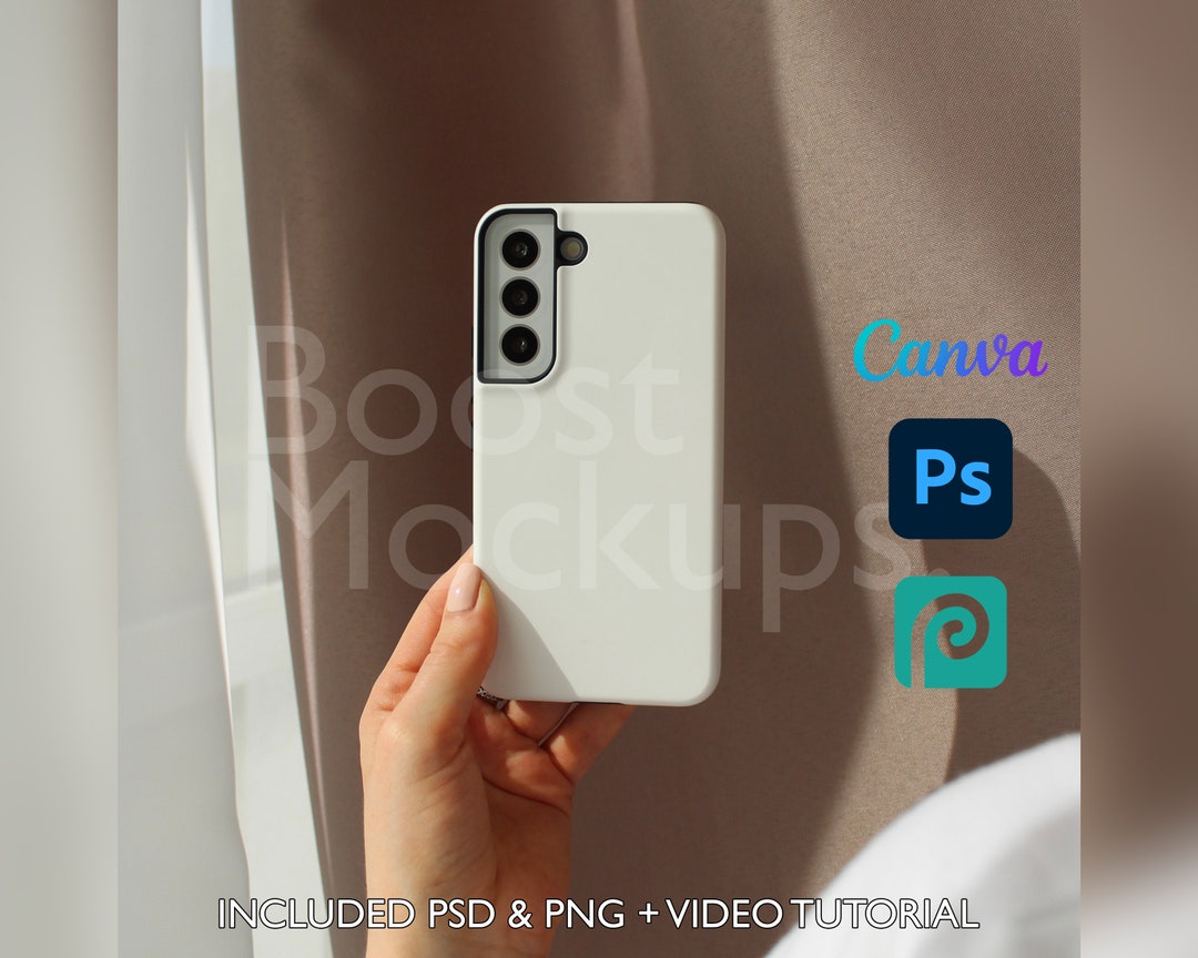 Samsung Tough Phone Case Mockup PSD PNG Canva Photoshop Photopea Files ...
