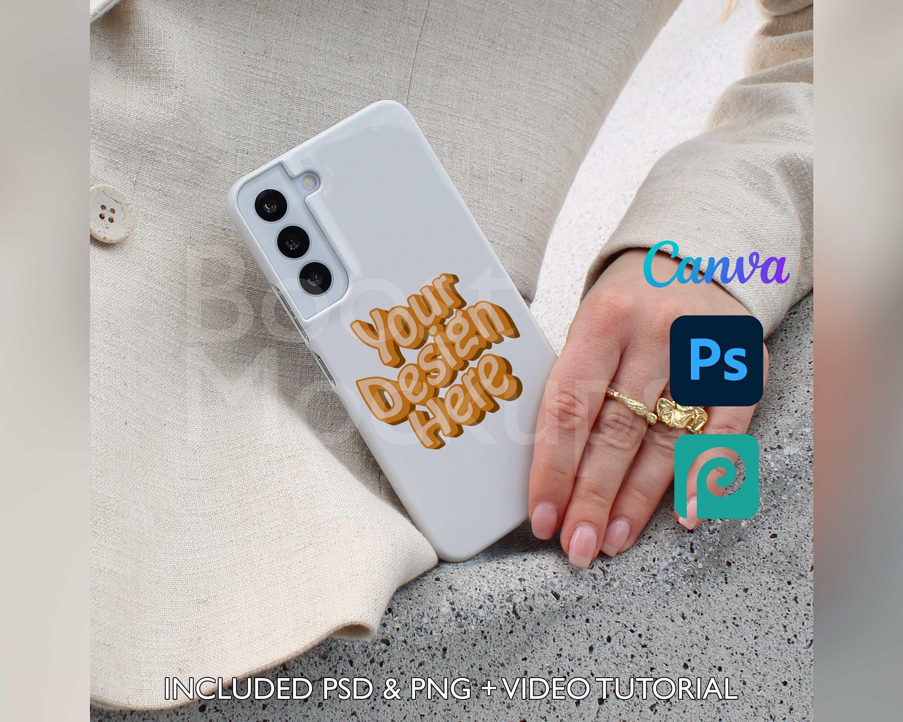 Samsung Snap Phone Case Mockup PSD PNG Canva Photoshop Photopea Files ...