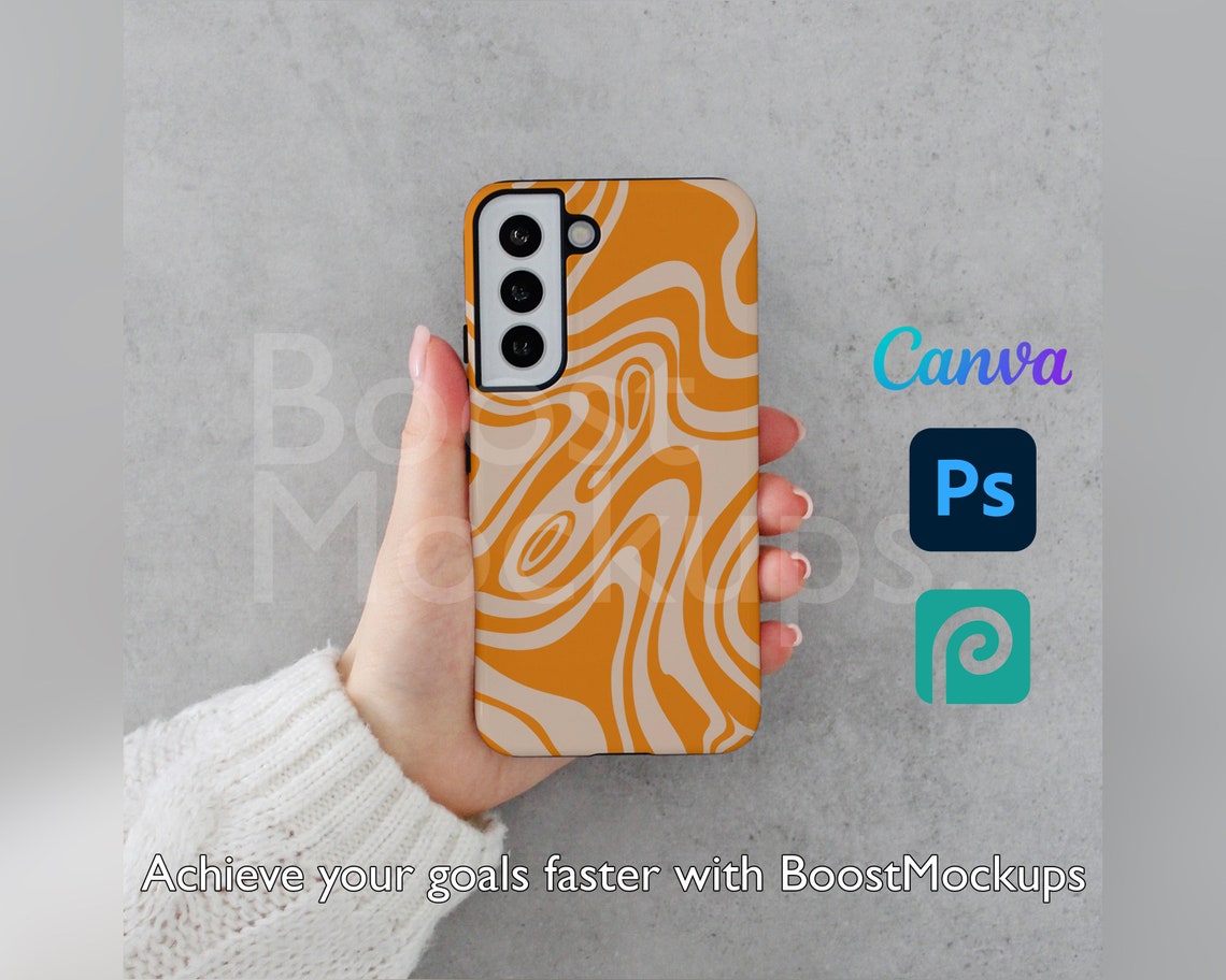 Samsung Tough Phone Case Mockup PSD PNG Canva Photoshop Photopea Files ...