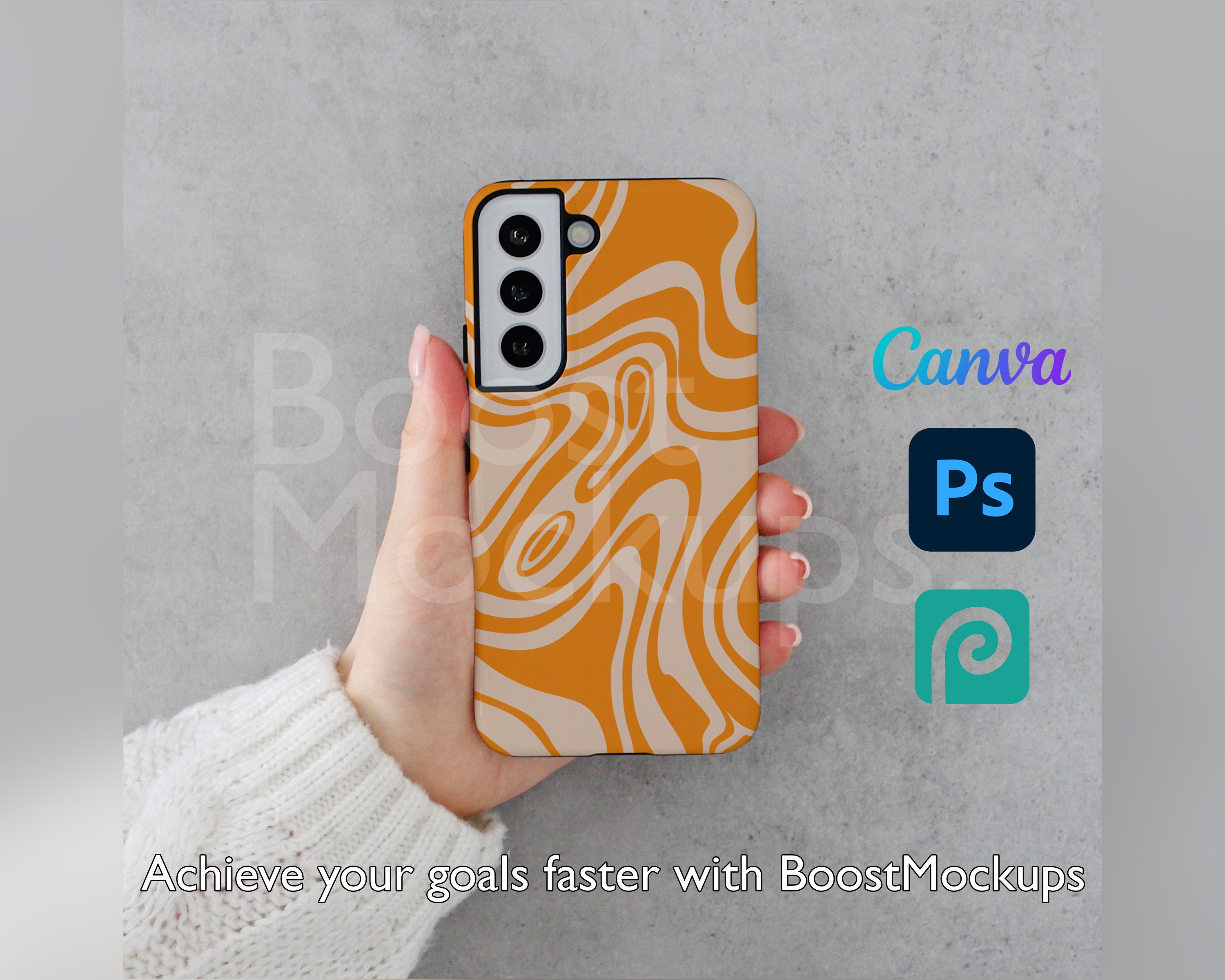 Samsung Tough Phone Case Mockup PSD PNG Canva Photoshop Photopea Files ...