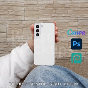 Samsung Snap Phone Case Mockup PSD PNG Canva Photoshop Photopea Files Printify Drag and Drop ...