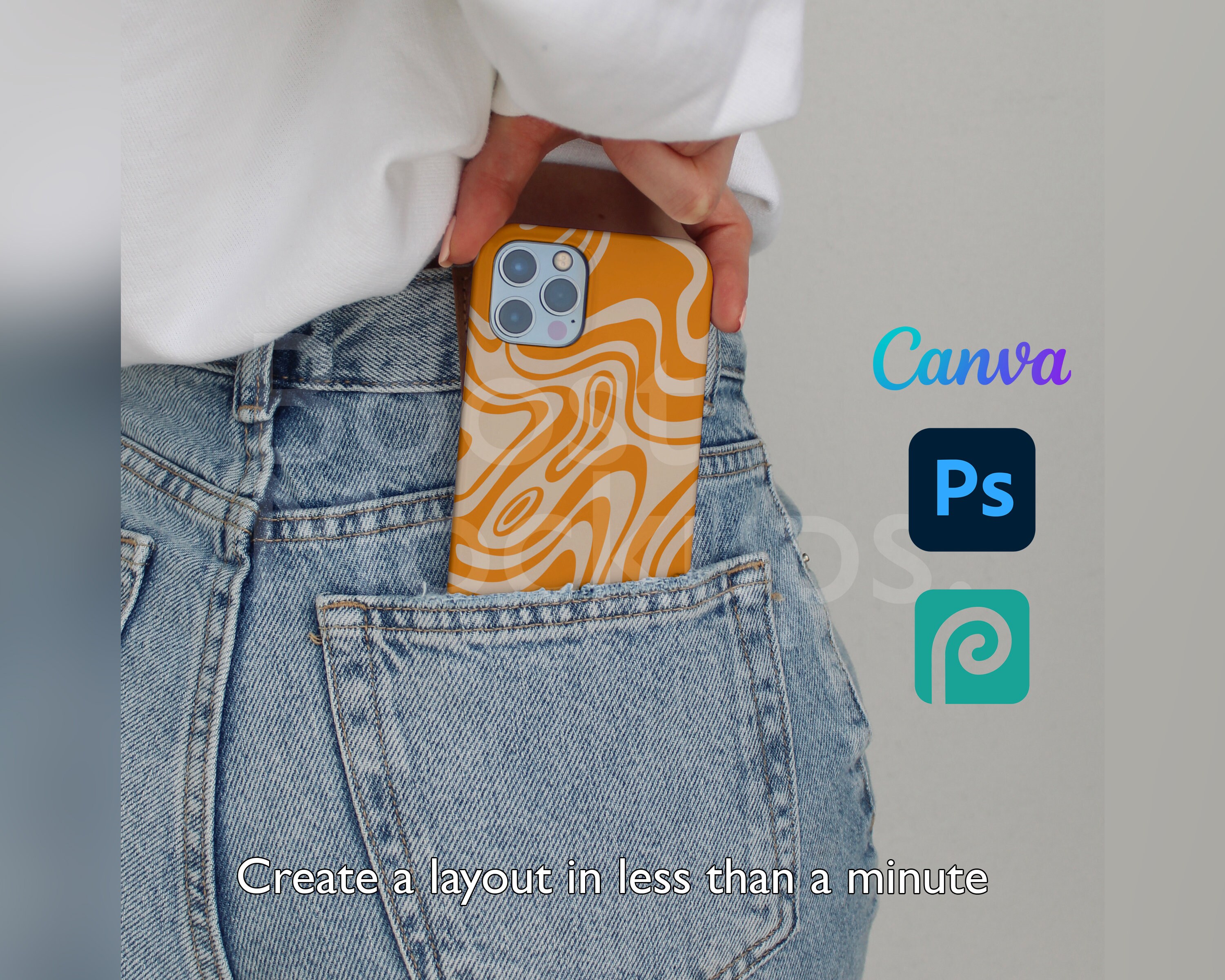 IPhone Snap Phone Case Mockup PSD PNG Canva Photoshop Photopea Files ...