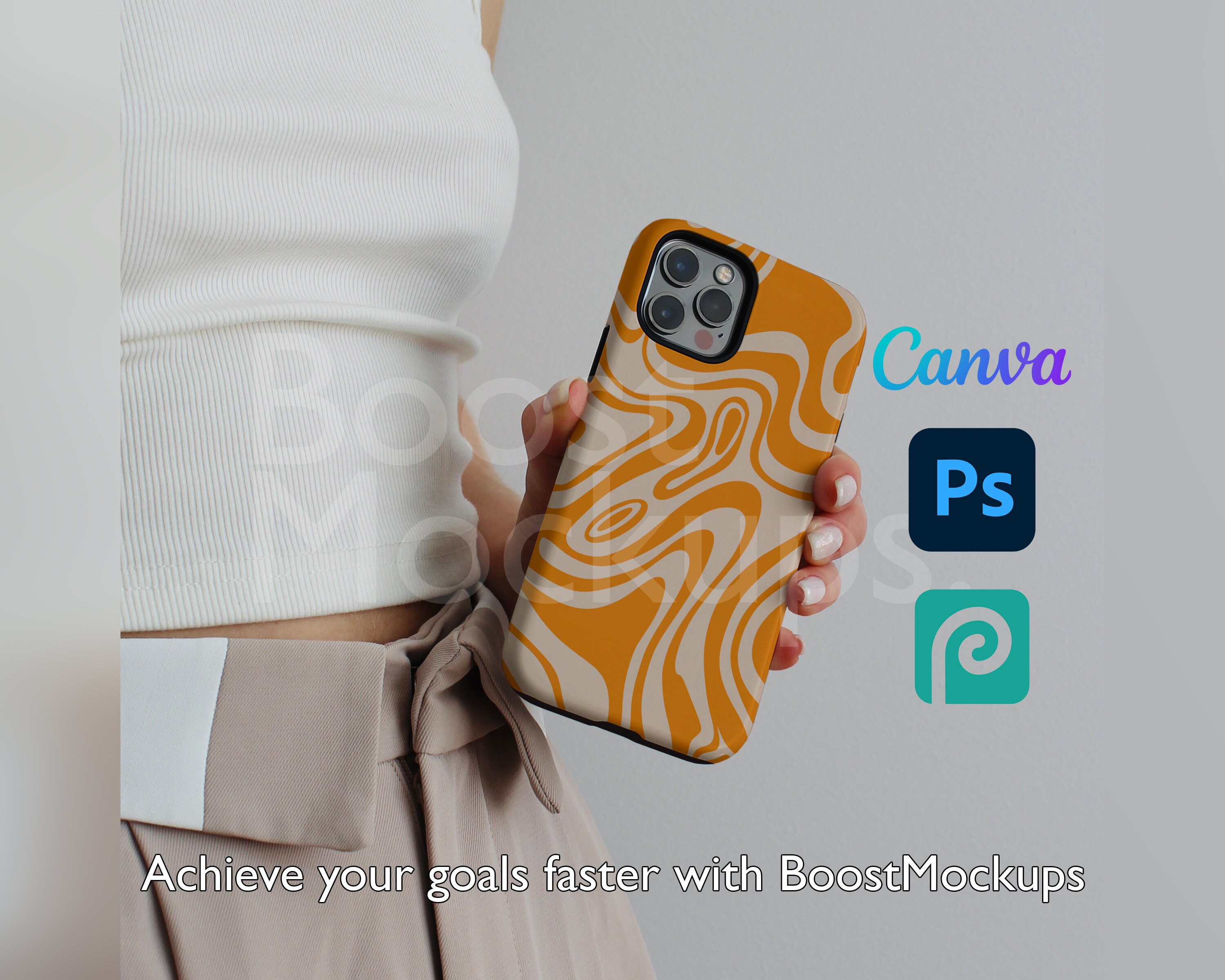 IPhone Tough Phone Case Mockup PSD PNG Canva Photoshop Photopea Files ...