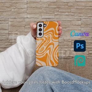 Samsung Tough Phone Case Mockup PSD PNG Canva Photoshop Photopea Files ...