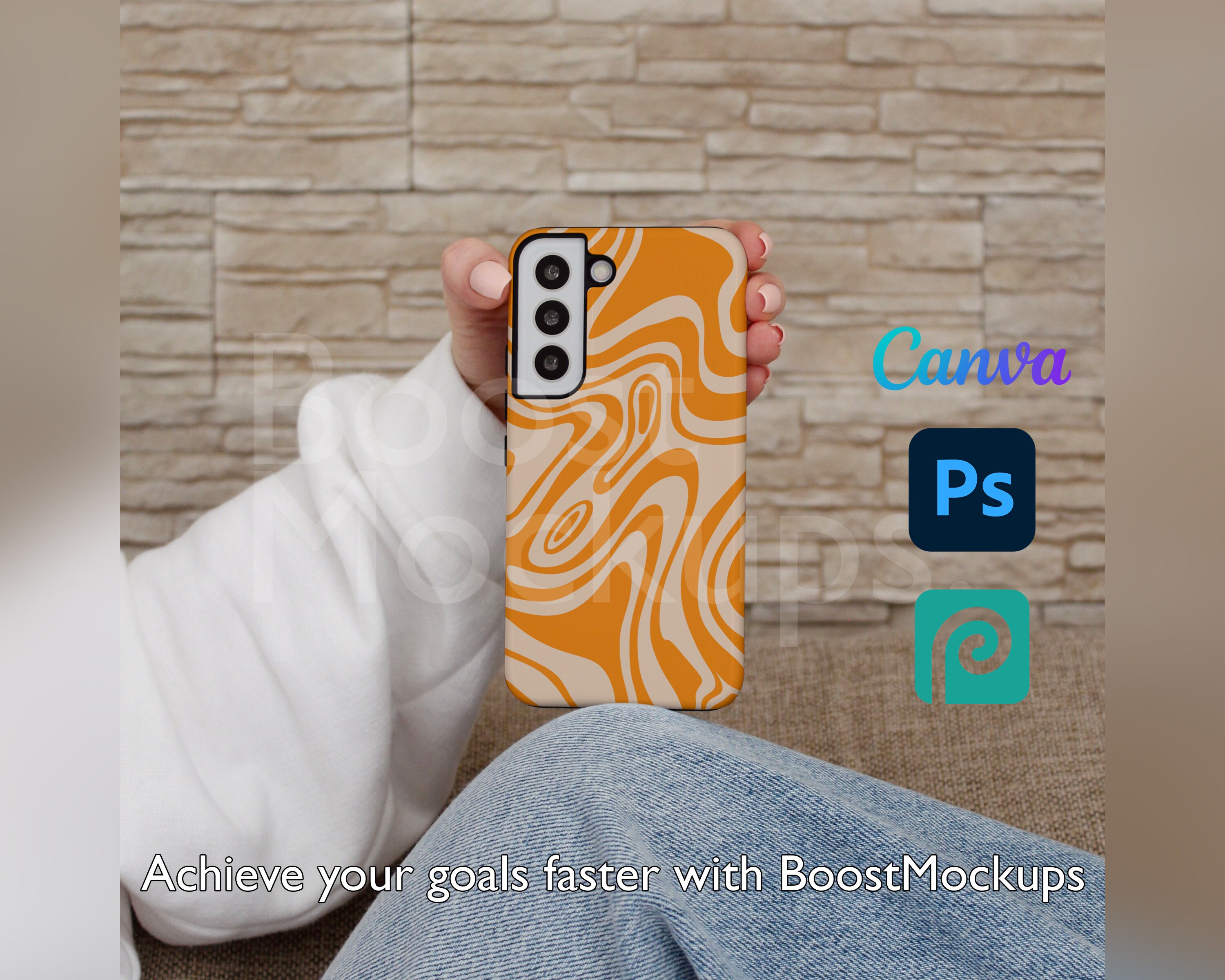 Samsung Tough Phone Case Mockup PSD PNG Canva Photoshop Photopea Files ...