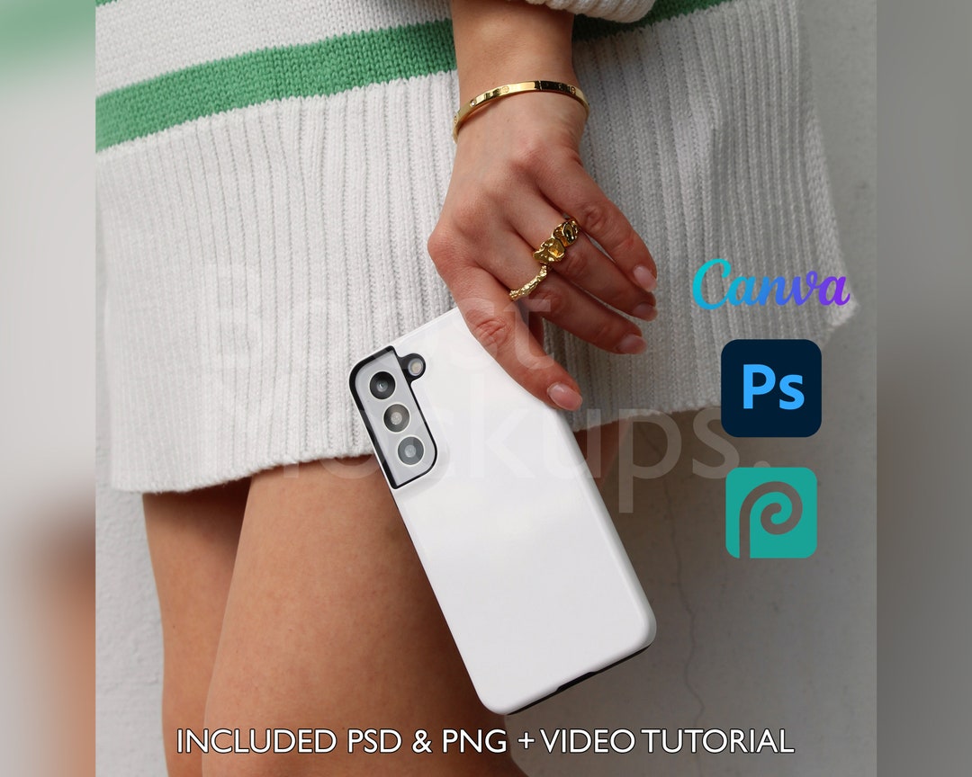 Samsung Tough Phone Case Mockup PSD PNG Canva Photoshop Photopea Files ...