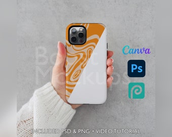 Samsung Tough Phone Case Mockup PSD PNG Canva Photoshop Photopea Files ...