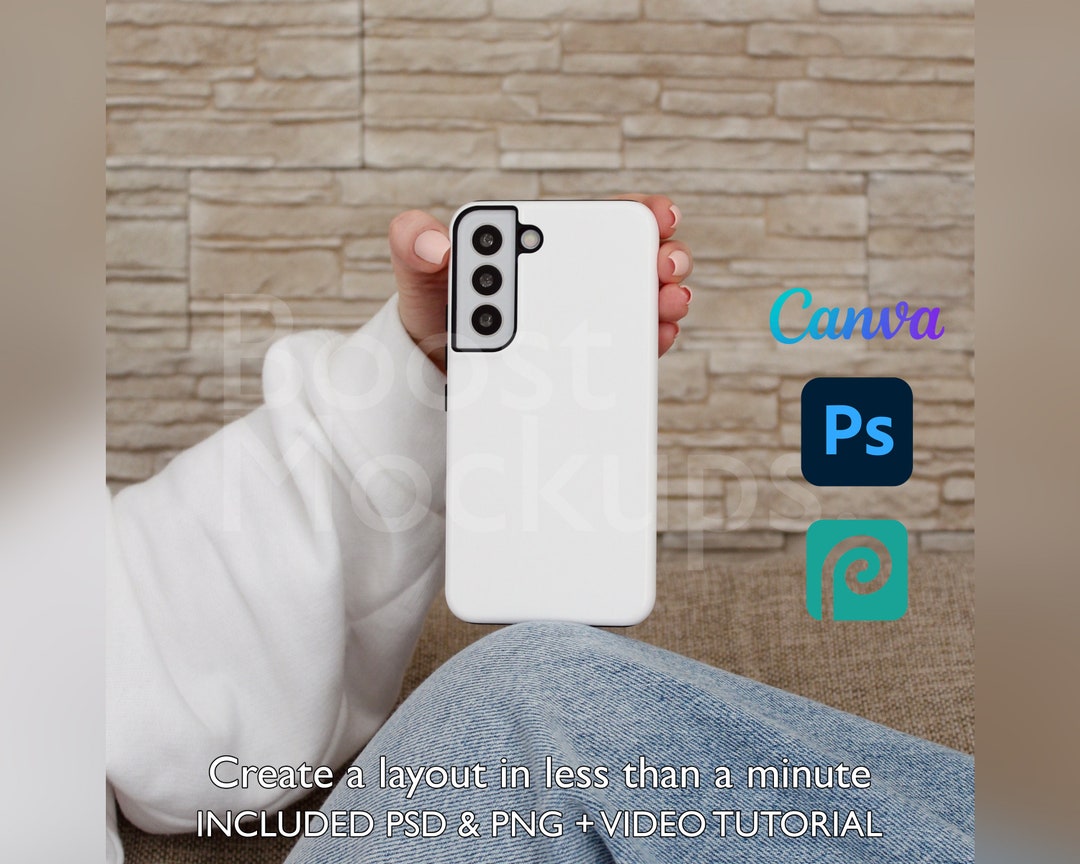 Samsung Tough Phone Case Mockup PSD PNG Canva Photoshop Photopea Files ...