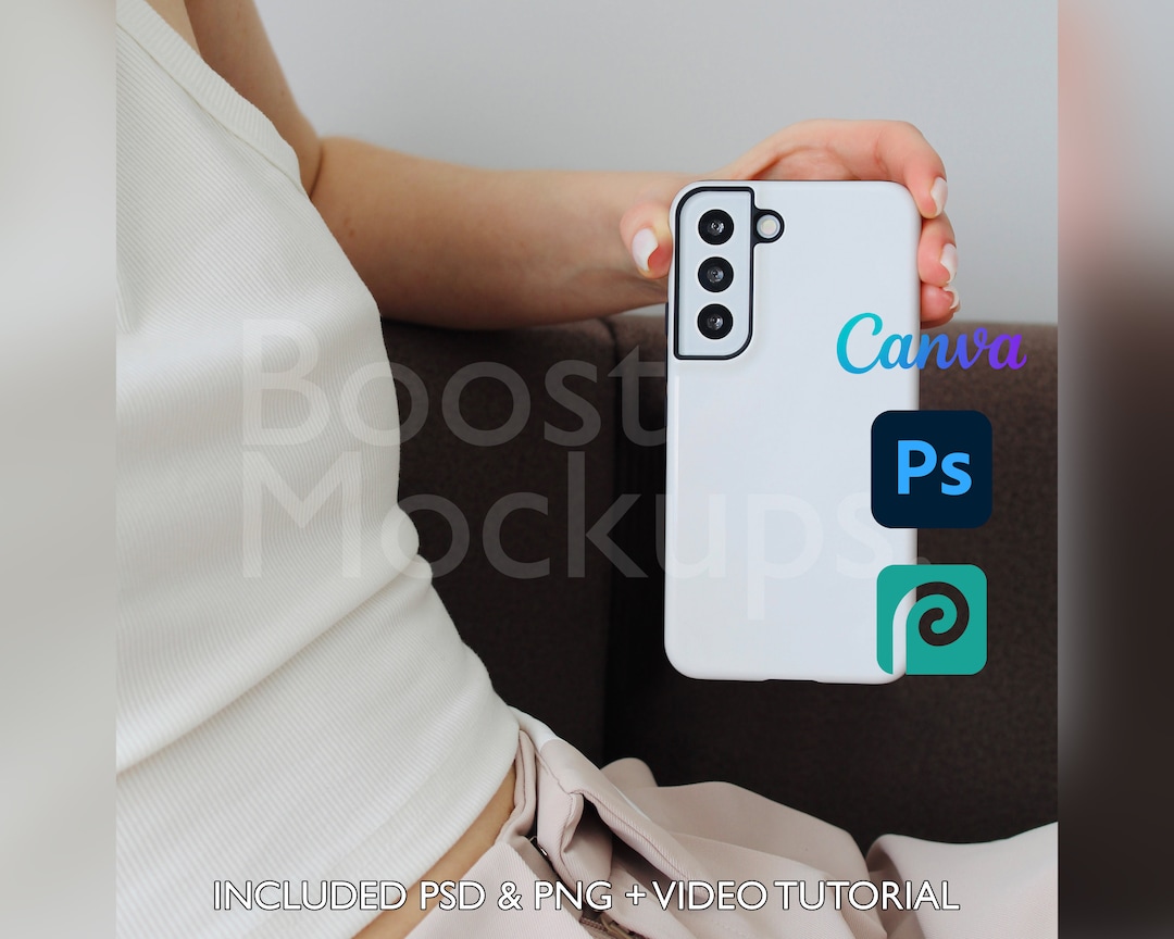 Samsung Tough Phone Case Mockup PSD PNG Canva Photoshop Photopea Files ...