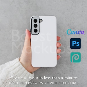 Samsung Tough Phone Case Mockup PSD PNG Canva Photoshop Photopea Files ...
